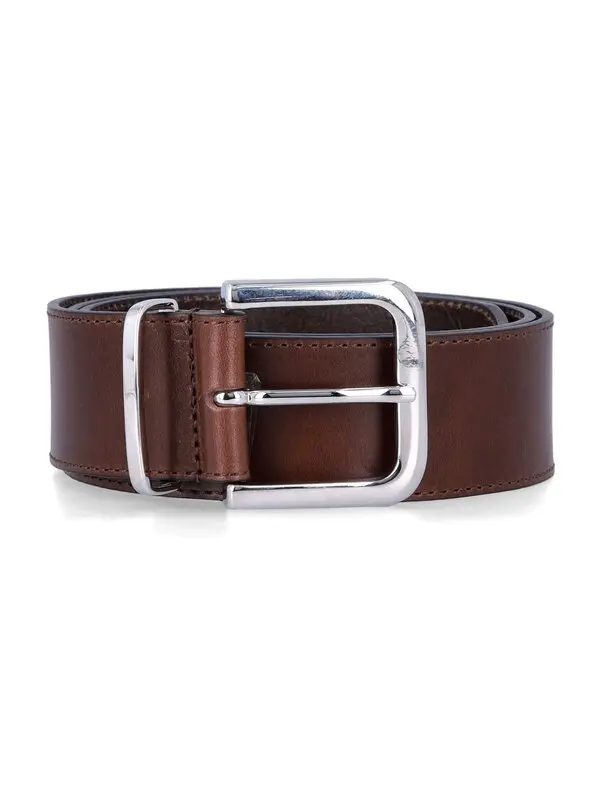 THE FRANKIE SHOP Mini Sleek Belt - Brown Silver