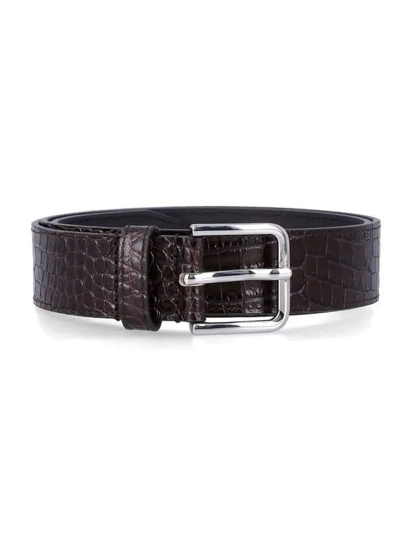 THE FRANKIE SHOP The Toni 3cm Belt - Brown Silver