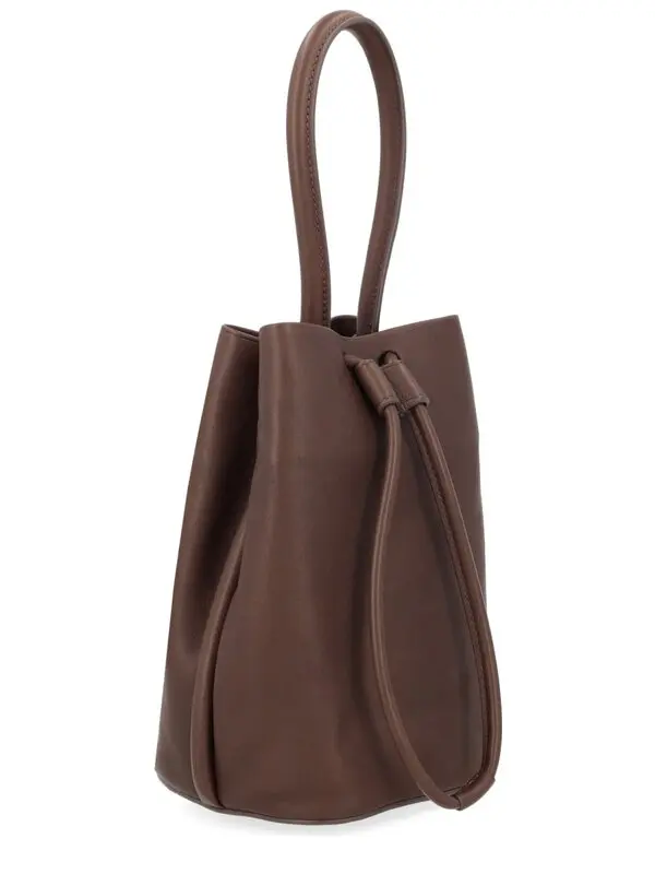 UMA WANG Leather Bucket Bag With Top Handle - Brown