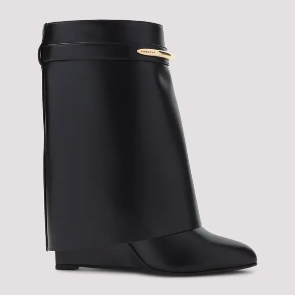 Givenchy Shark Leather Wedge Boot - Black