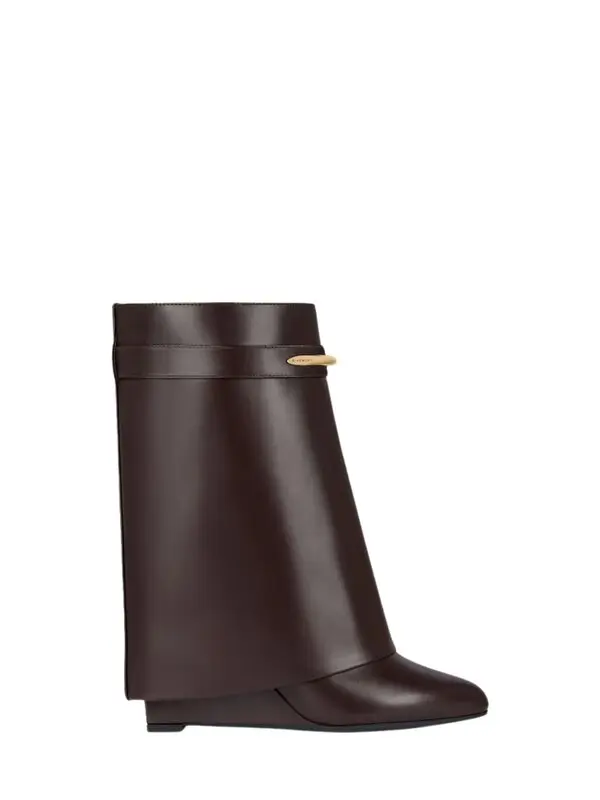Givenchy Shark Pinch Ankle Boots In Leather - Brown