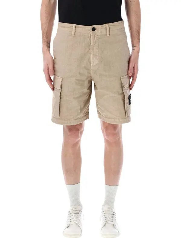 Stone Island Panama Nylon Cargo Shorts - Desert