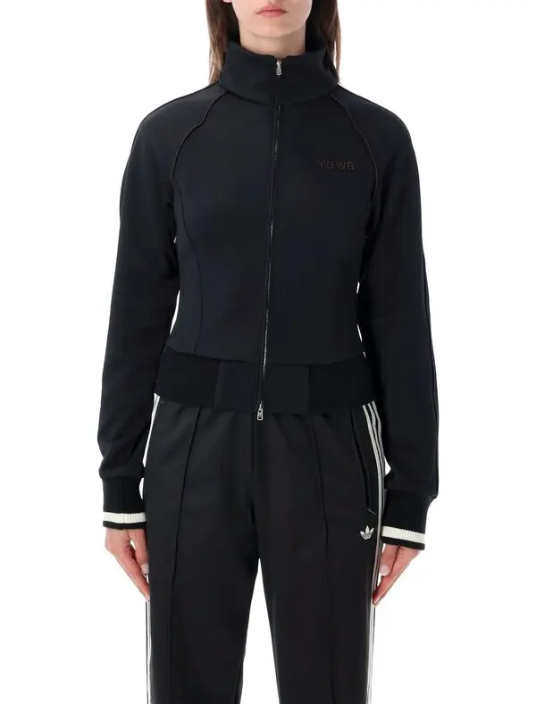 ADIDAS X Y-3 Slim Fit High Neck Track Jacket With Embroidered Logo - Nero