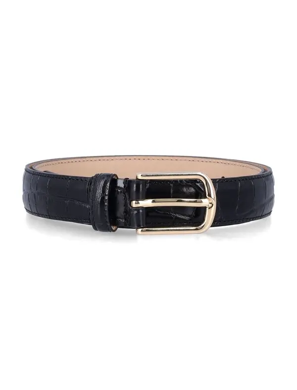 THE FRANKIE SHOP Dione Croc-embossed Leather Belt