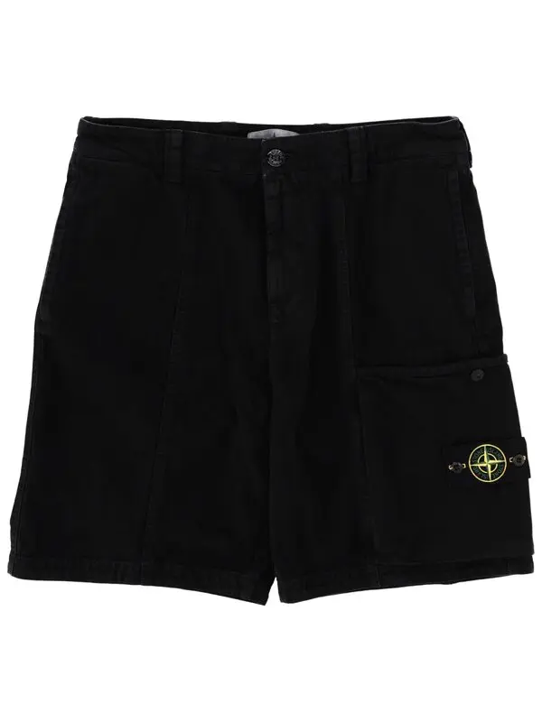 Stone Island Mini Cotton Shorts - Black