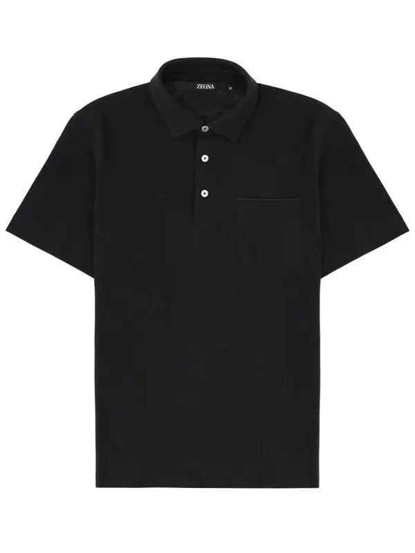 Zegna Cotton Polo Shirt - Black