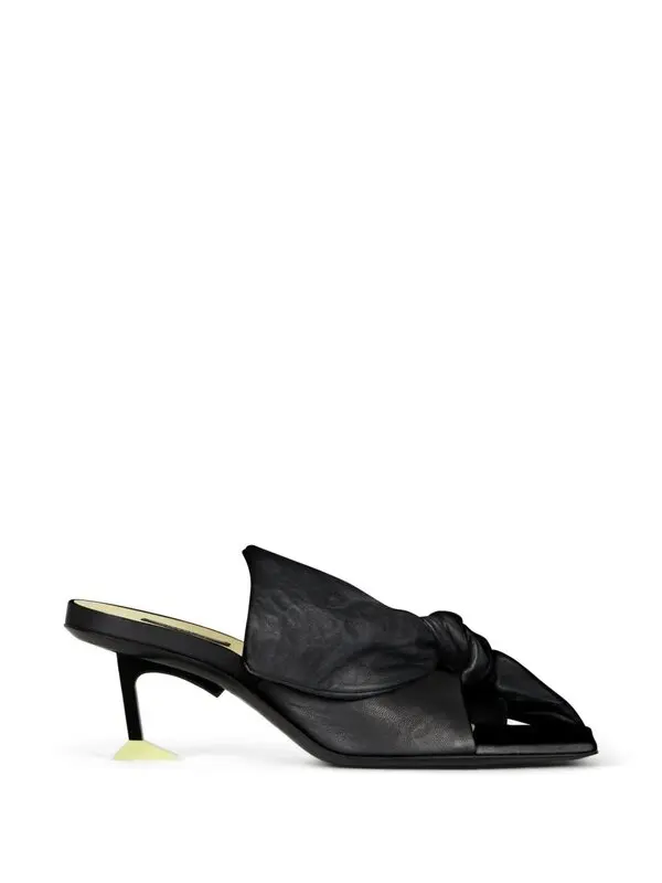 Givenchy Red Leather Bow Detail Mules 65mm - Black
