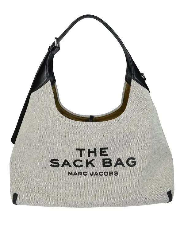 Marc Jacobs Sack Bag Bucket Bag In Canvas And Leather - Beige