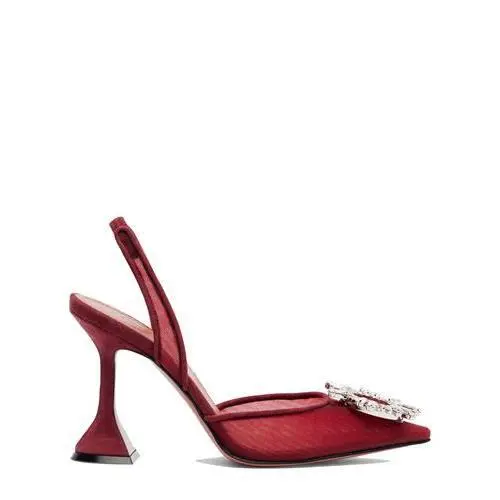 Amina Muaddi 95mm Starburst Embellished Brooch Pointed Toe Heel