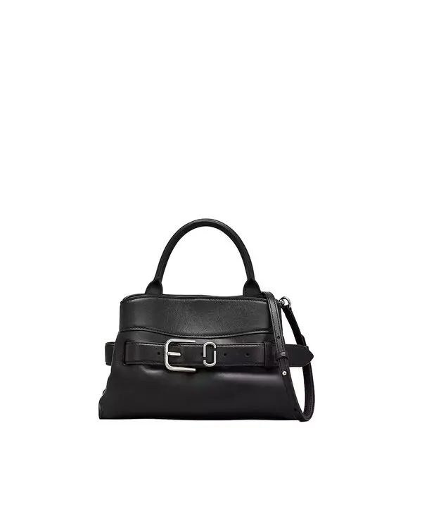 Marc Jacobs Leather Shoulder Bag With Buckle Detail - Black