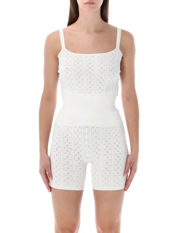 JW Anderson Knitted Pointelle Cami Top - Beige