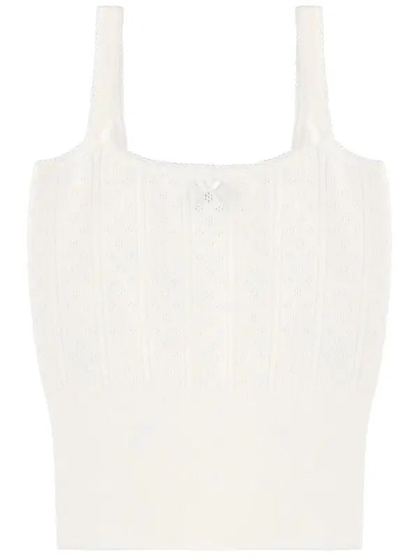 JW Anderson Knitted Pointelle Camisole Top - White