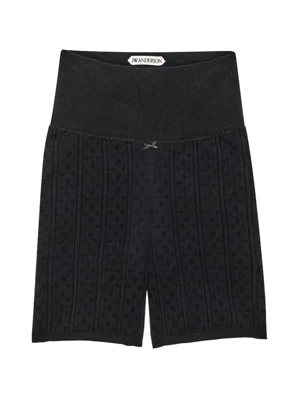 JW Anderson High-waisted Cable-knit Shorts - Black