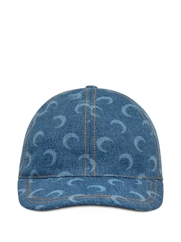 MARINE SERRE Monogrammed Denim Baseball Cap - Blu