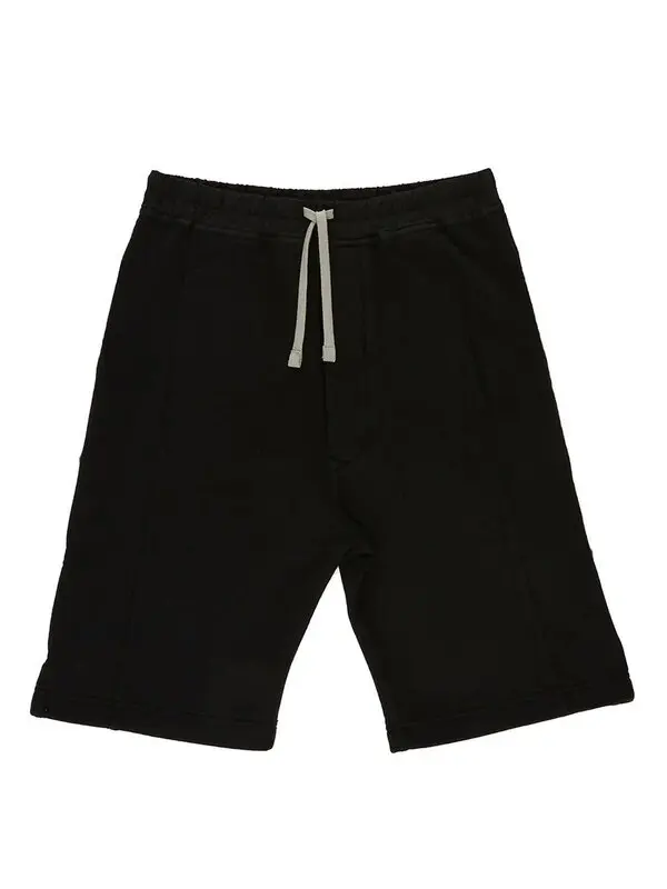 Rick Owens Knee-length Fleece Shorts With Drawstring Waistband - Black