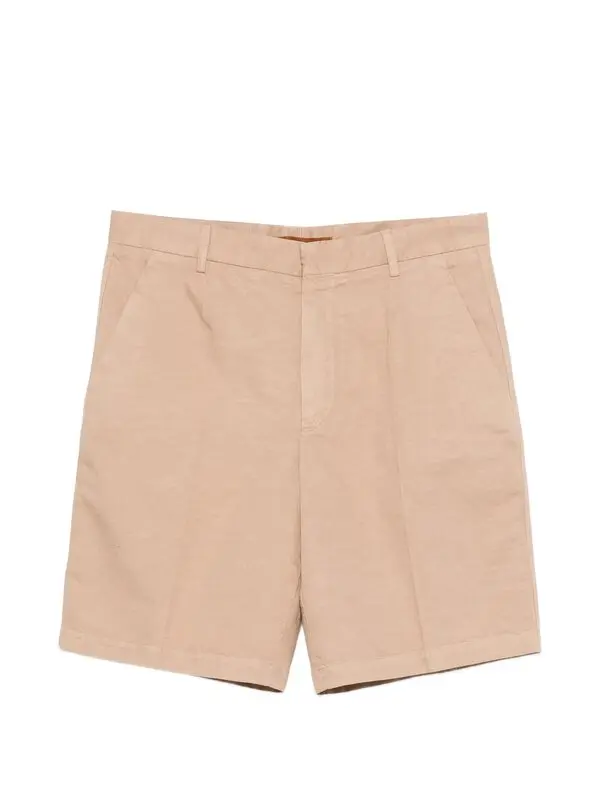 Zegna Bermuda Shorts With Zip And Button Closure - Brown