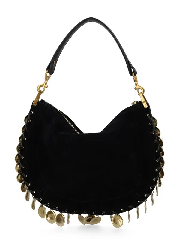 Isabel Marant Étoile Suede Shoulder Bag With Disc Fringe - Black