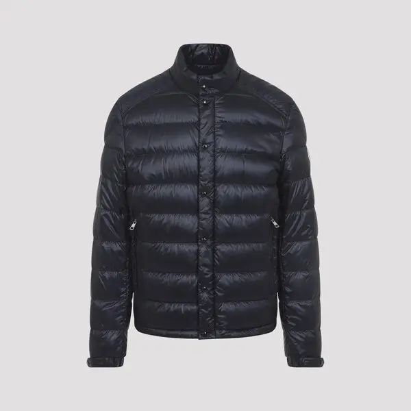Moncler Quilted Down Jacket With Stand Collar - Blue