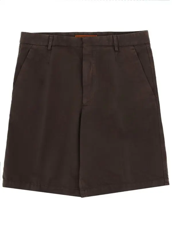 Zegna Cotton Blend Casual Shorts - Brown