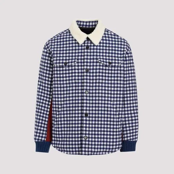 Undercover Gingham Check Flannel Shirt Jacket - Blue