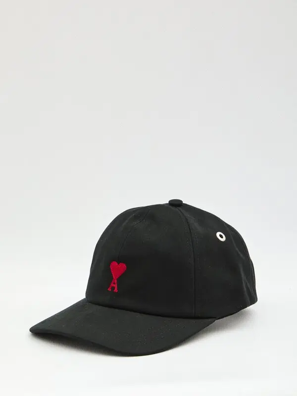 AMI Paris Embroidered Logo Baseball Cap - Black