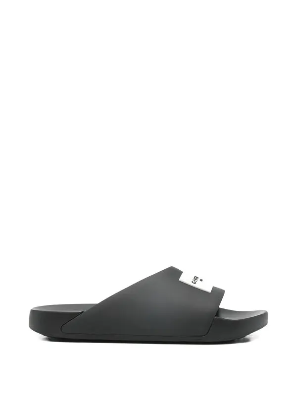 Givenchy Asymmetric Rubber Slides - Nero