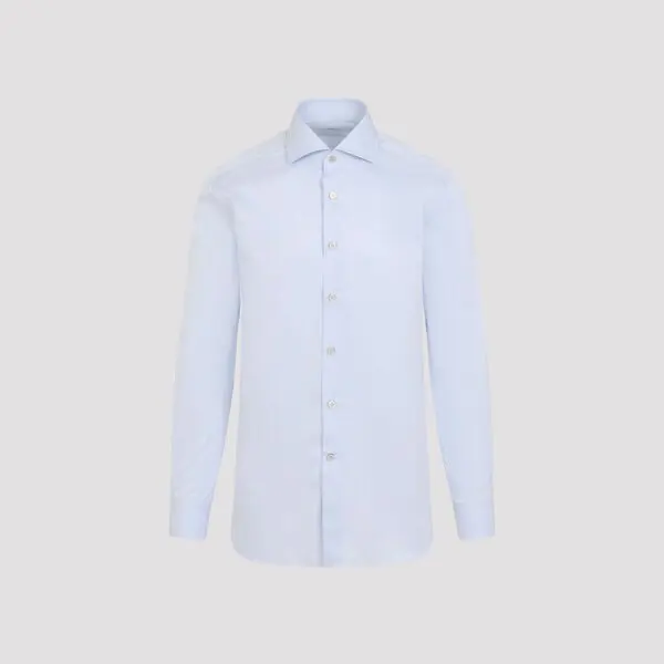 Kiton Cotton Shirt For Bobby - Blue