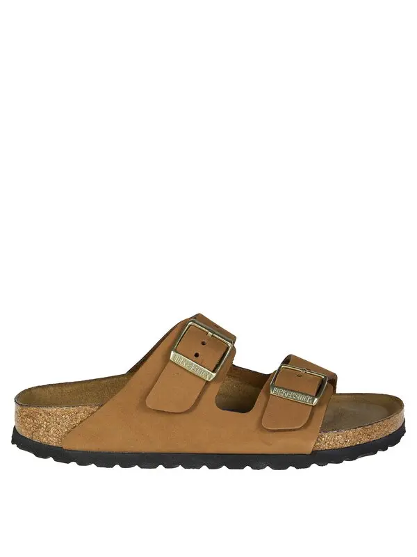 BIRKENSTOCK Arizona Double Buckle Slide Sandals - Marrone