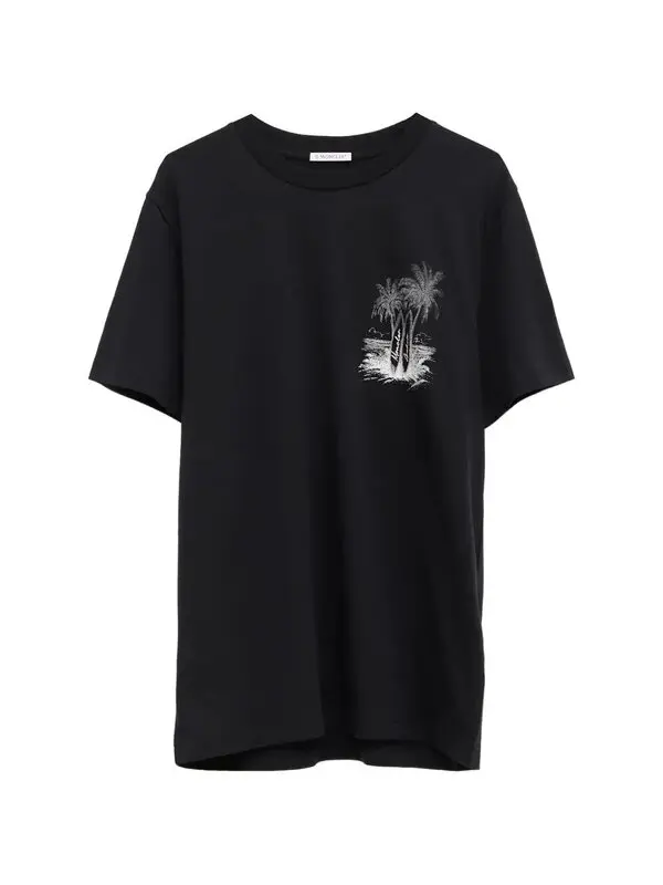Moncler Classic Cotton Short Sleeve T-shirt - Black