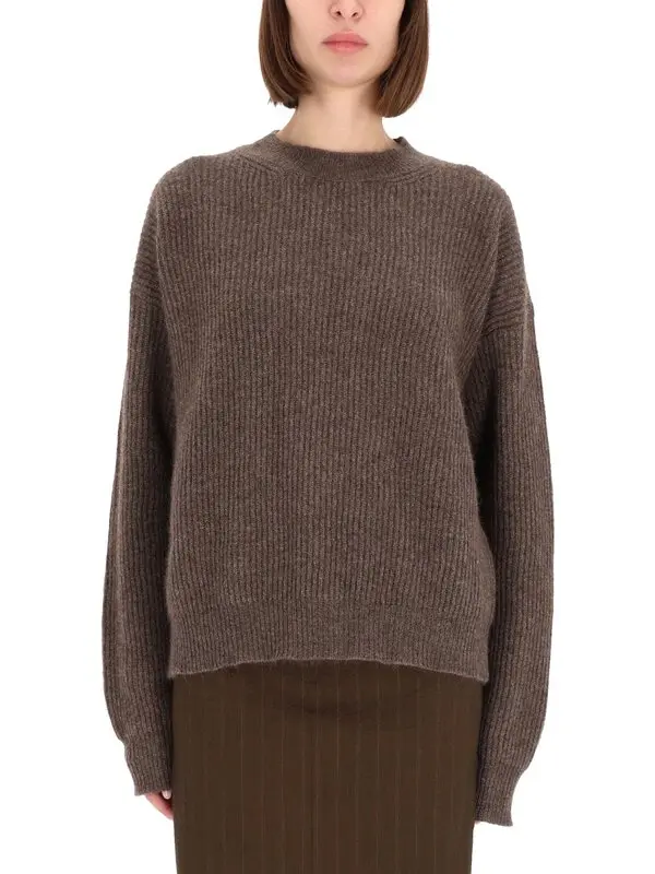 UMA WANG Ribbed Raccoon Wool Jumper - Dove