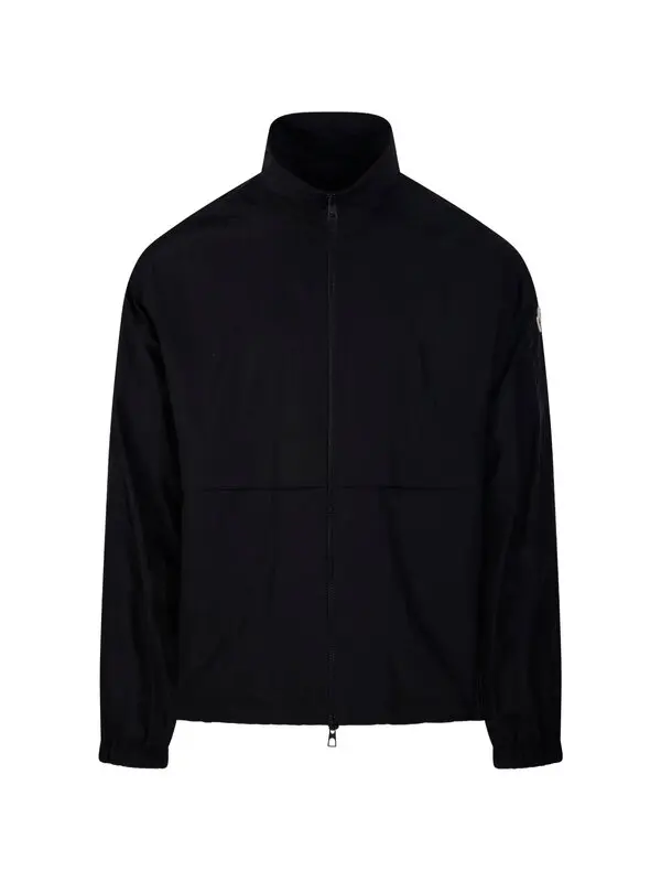 Moncler High Collar Zip Pocket Nylon Jacket - Nero