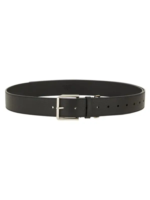 Givenchy Long Belt In Grained Leather - Black
