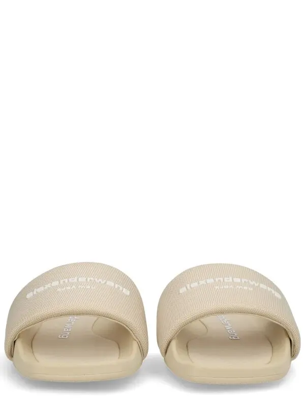 Alexander Wang Logo Slide Sandals - Powder