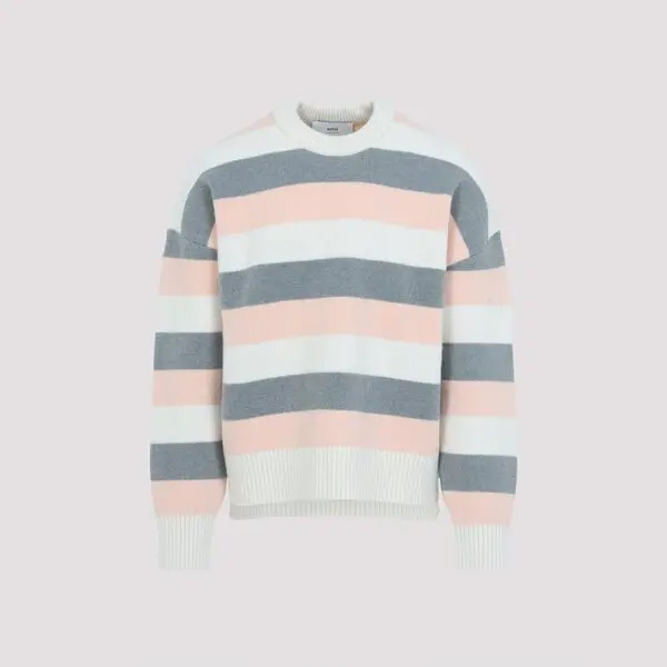 AMI Paris Striped Crew-neck Sweater