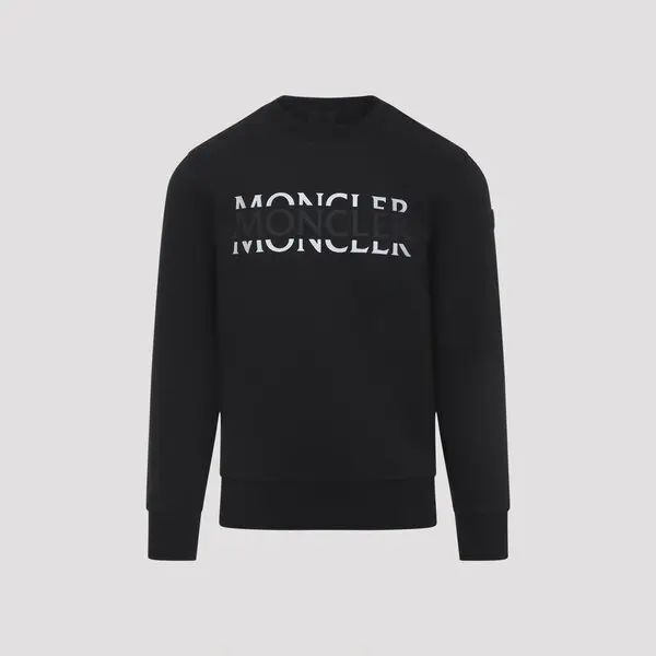 Moncler Logo Print Crewneck Sweatshirt - Black
