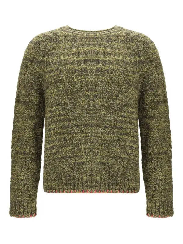 SUNFLOWER Eco-friendly Mohair Blend Sweatshirt With Contrast Stitching - Green