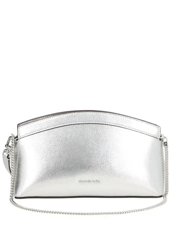 Michael Kors Leather Crossbody Bag With Chain Strap - Silver