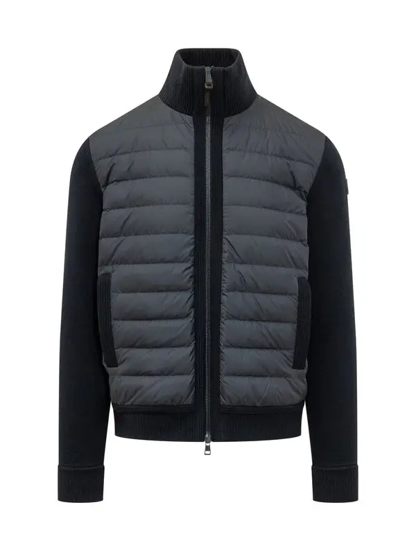 Moncler Lightweight Cardigan With Padded Insert - Blu