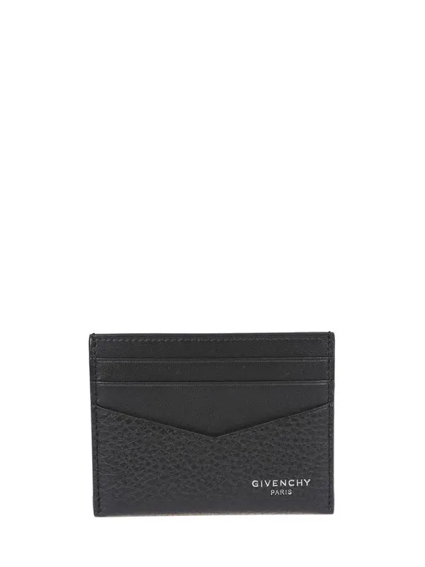 Givenchy Logo Card Holder In Grained Leather