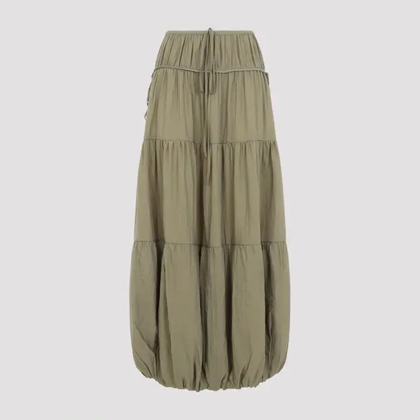 Co Gathered Bubble Midi Skirt - Green