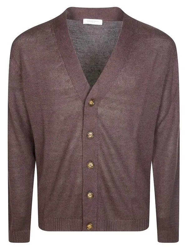 DANIELE FIESOLI Linen Blend Cardigan For Ss26 - Marrone