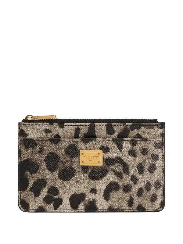 Dolce & Gabbana Mini Vintage Brass Zip Wallet With Customization - Marrone