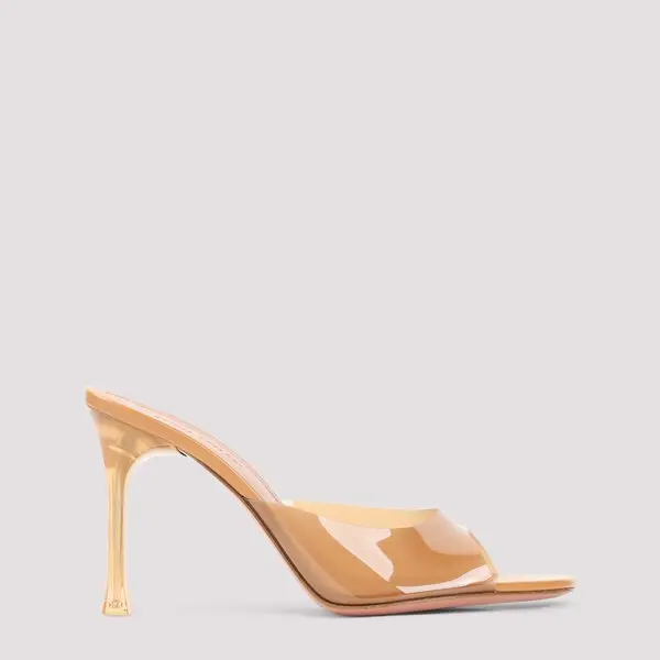 Amina Muaddi Alexa Glass Slipper Mules - Brown