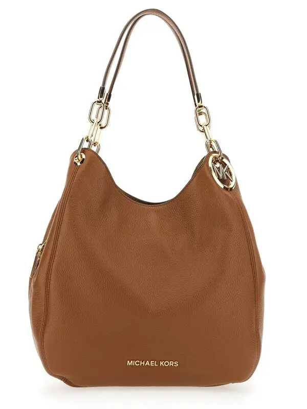 Michael Kors Lillie Large Pebbled Leather Shoulder Bag - Brown