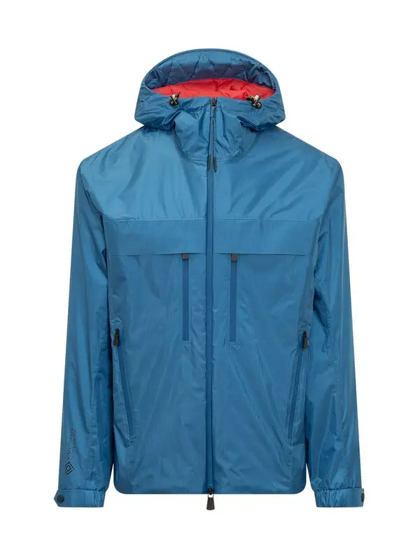 Moncler Zip-up Hooded Jacket - Blu