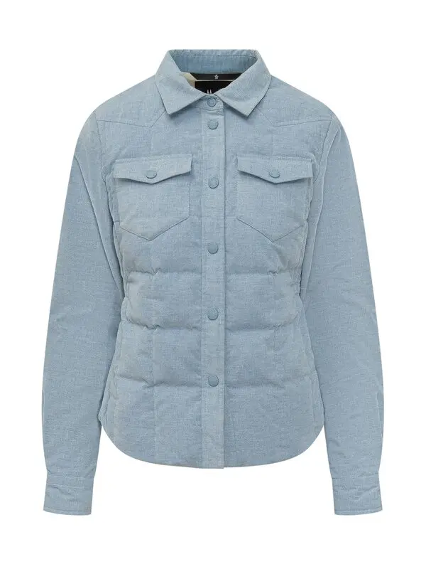 Moncler Quilted Jacket With Decorative Collar - Blu