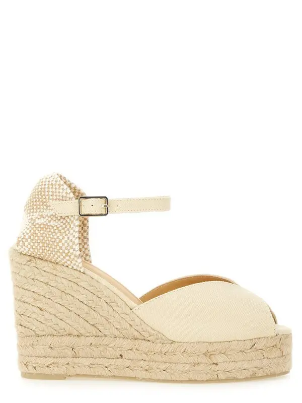 CastaÑer Cotton Wedge Espadrilles - Ivory