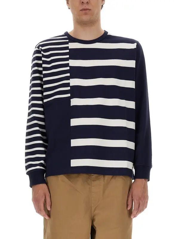 UMBRO X YMC Patchwork Striped Sweatshirt - Blue