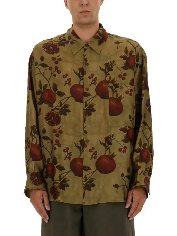 UMA WANG Pomegranate-print Shirt - Multicolour