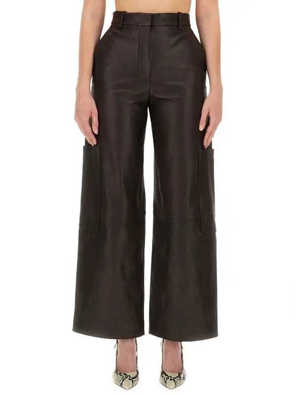Khaite Caiton Grain De Poudre Wide-leg Pants - Brown